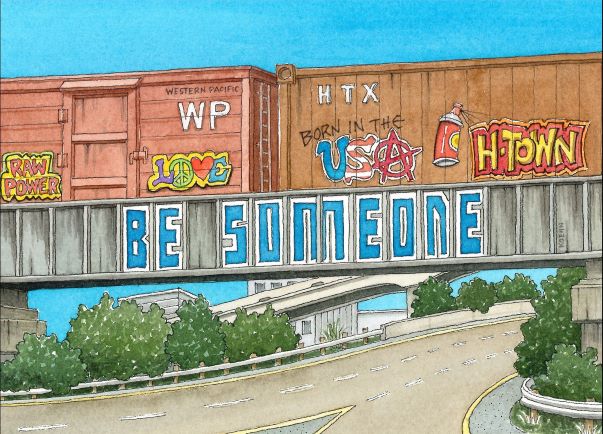 Be Someone Houston Pixels 8 Duizend City Houston Skyline Rechtenvrije